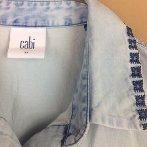 CAbi | Tops | Cabi Embroidered Chambray Shirt | Poshmark
